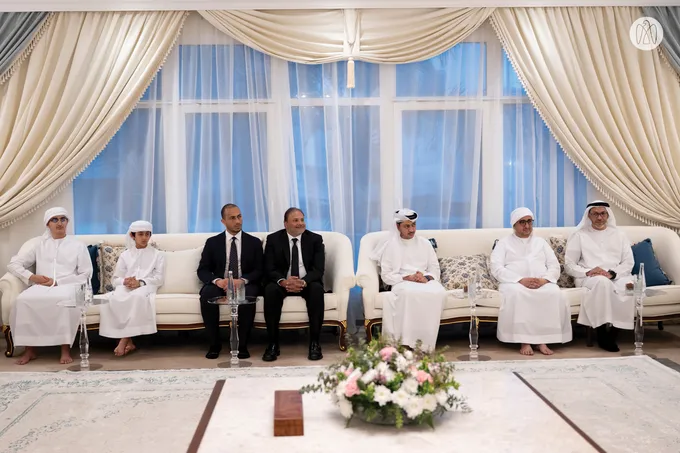 Khaled bin Mohamed bin Zayed visits His Excellency Shaykh Abdallah Bin Bayyah at his residence ...